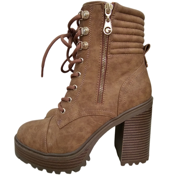 Shoes | Platform Combat Style High Heel Distressed Boots Size 8 | Poshmark